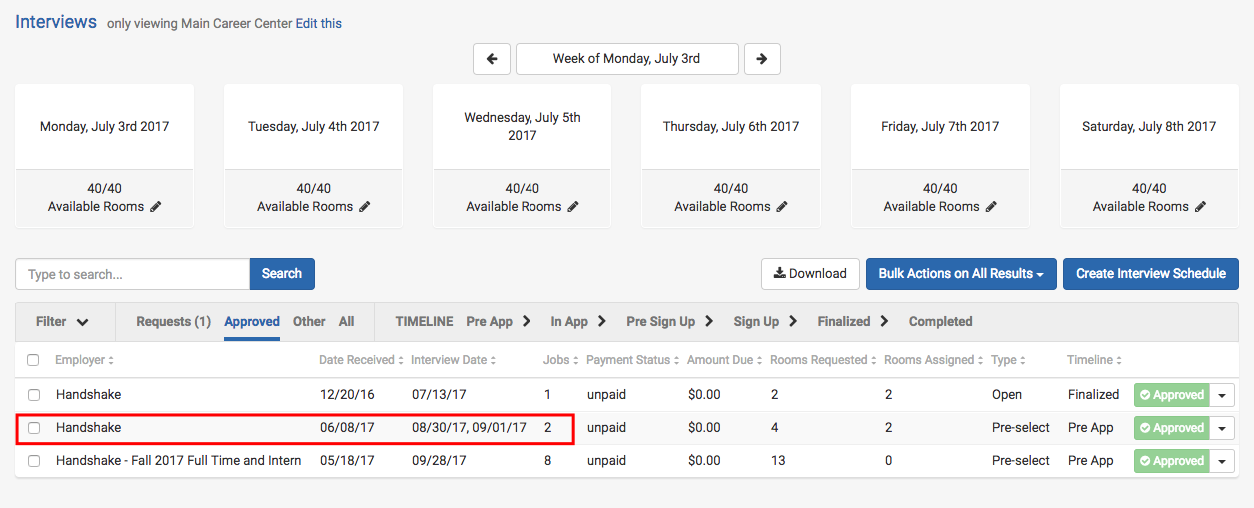 How to Create Interview Templates by Day – Handshake Help Centre