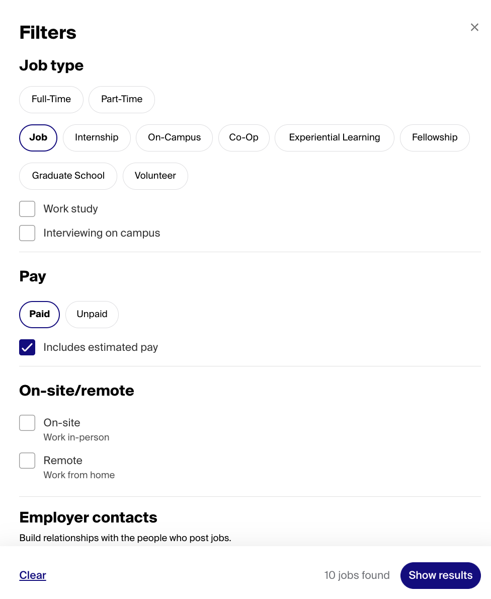 Searching for Jobs and Internships – Handshake Help Center