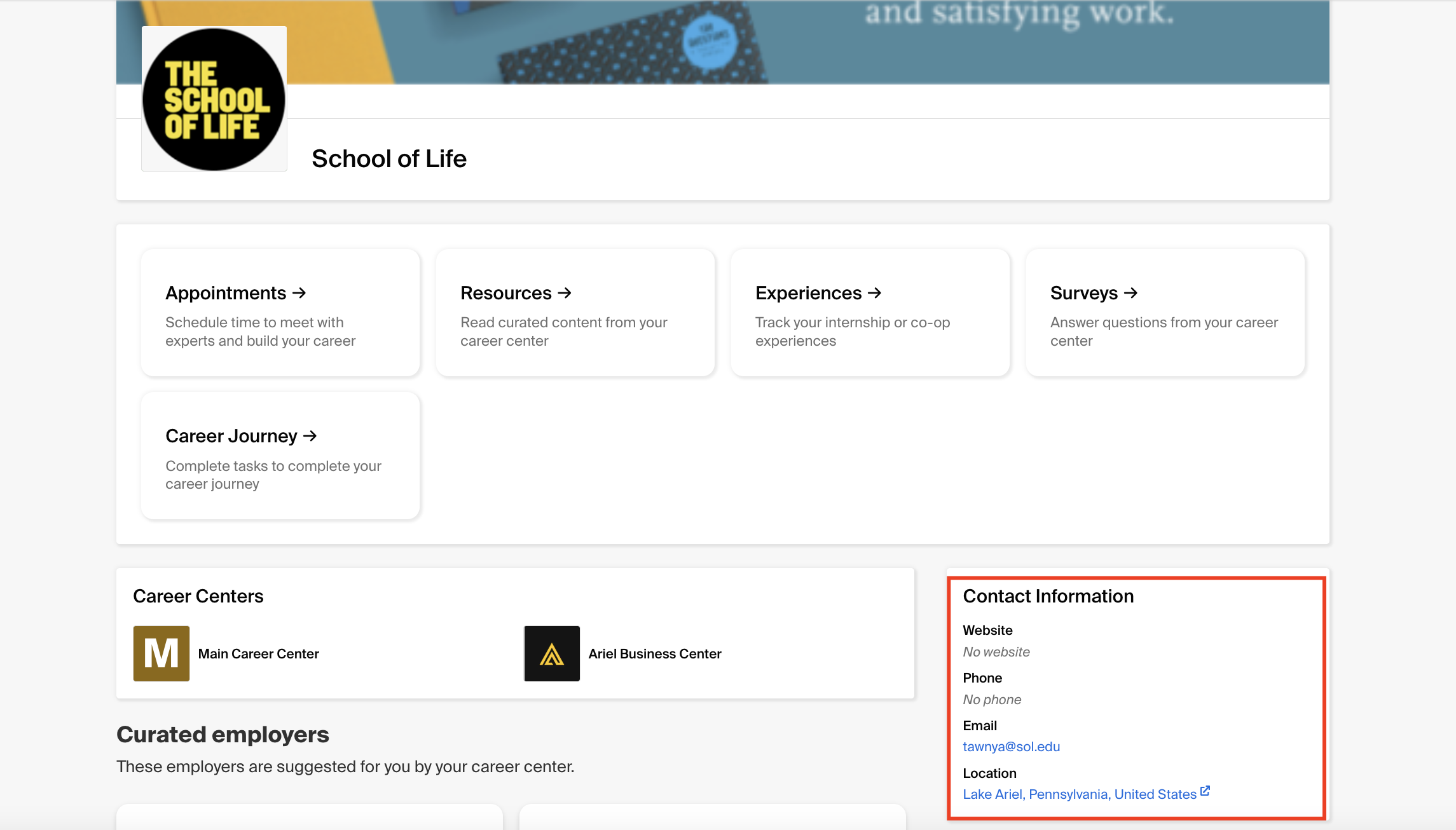 How to Locate your School’s Contact Information in Handshake ...