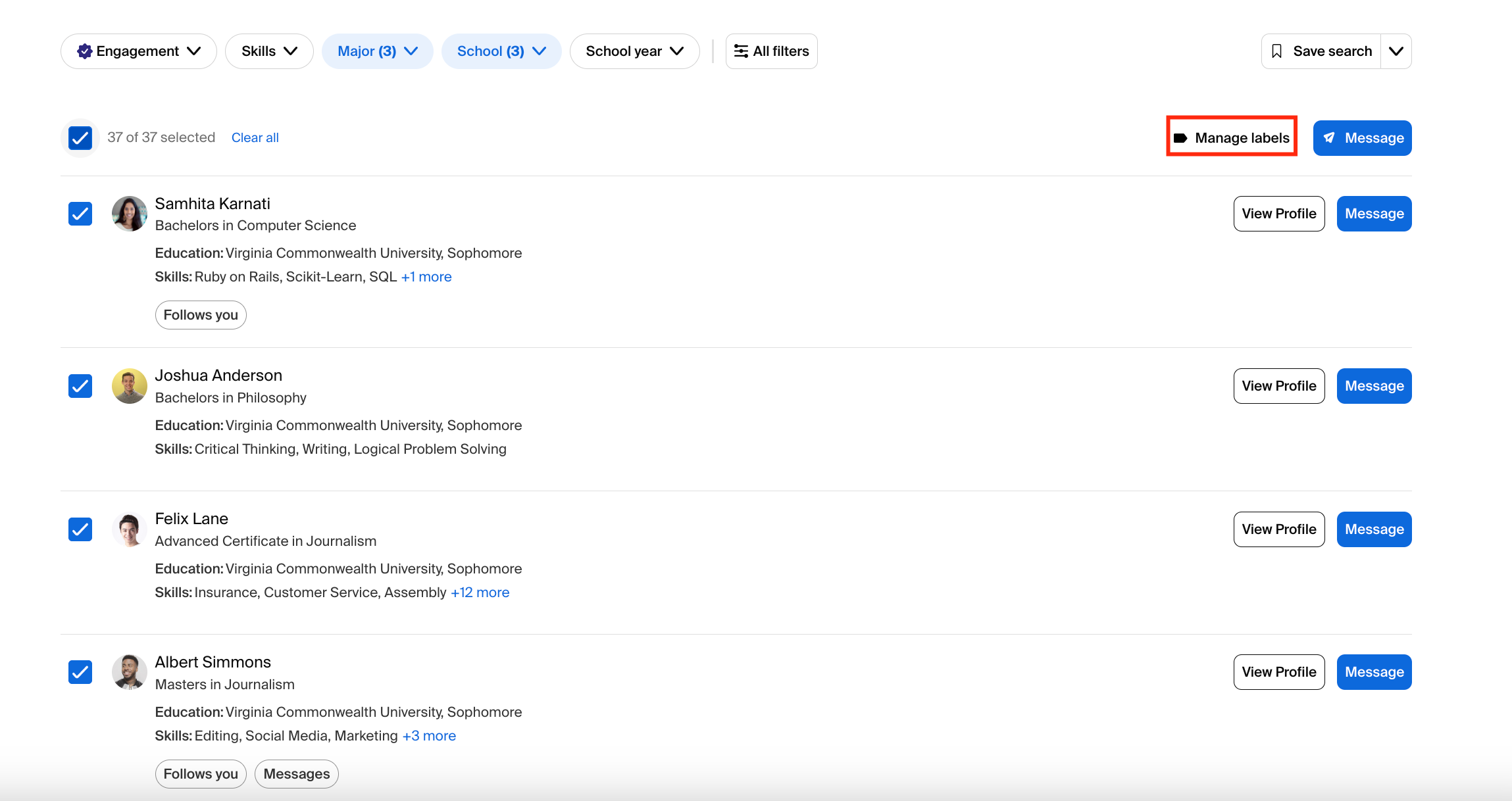 A Guide to Talent List – Handshake Help Center