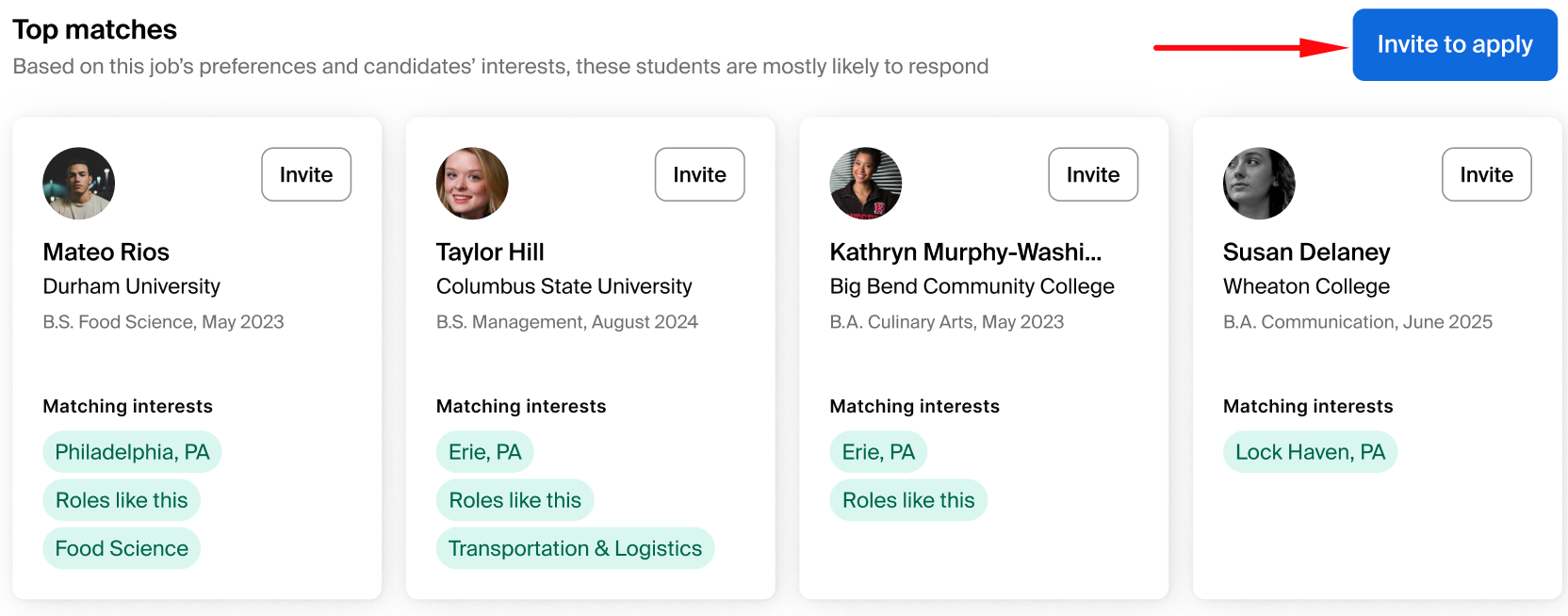 Invite Students to Apply to a Job Posting – Handshake Help Center