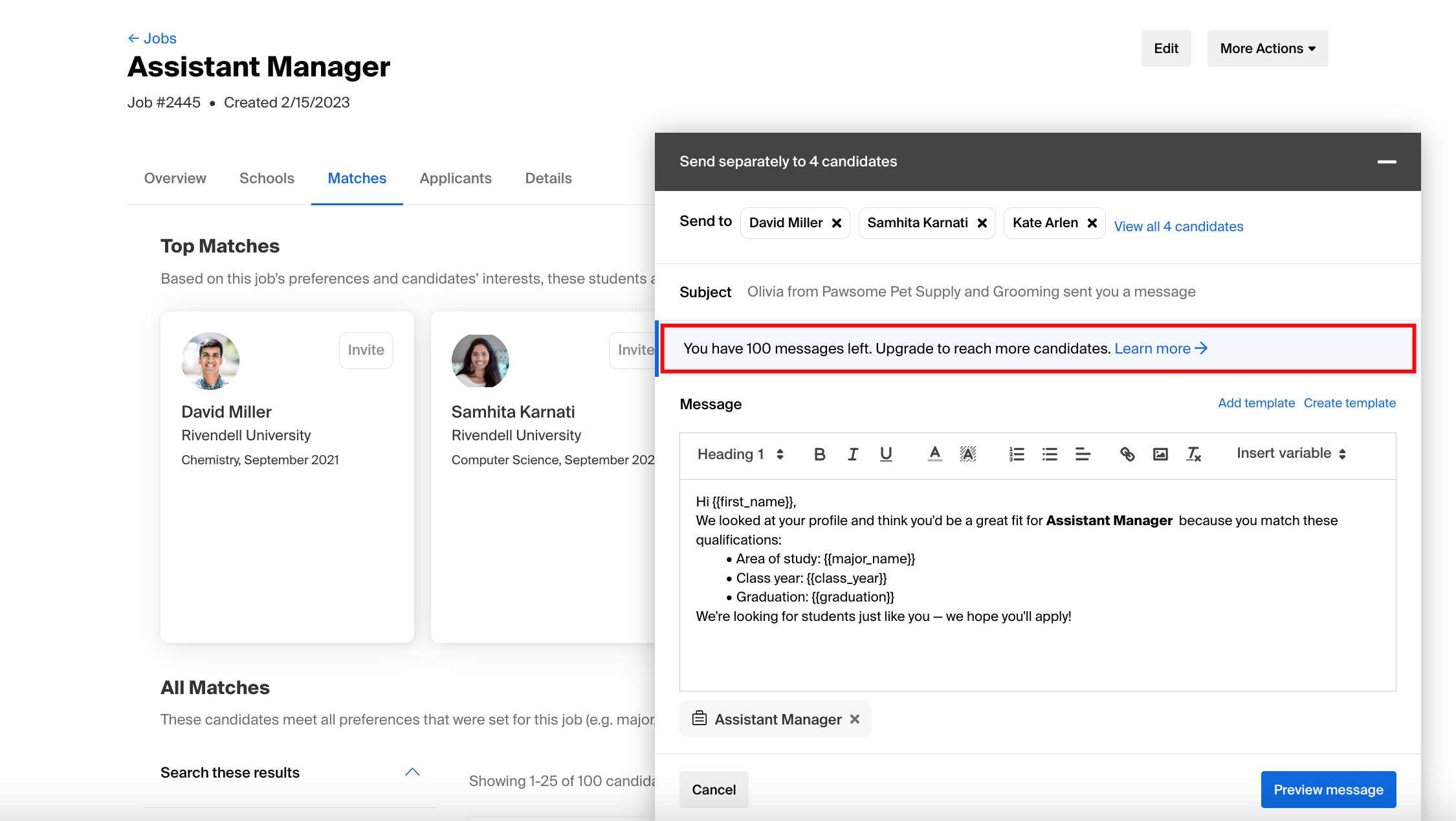 Invite Students to Apply to a Job Posting – Handshake Help Center