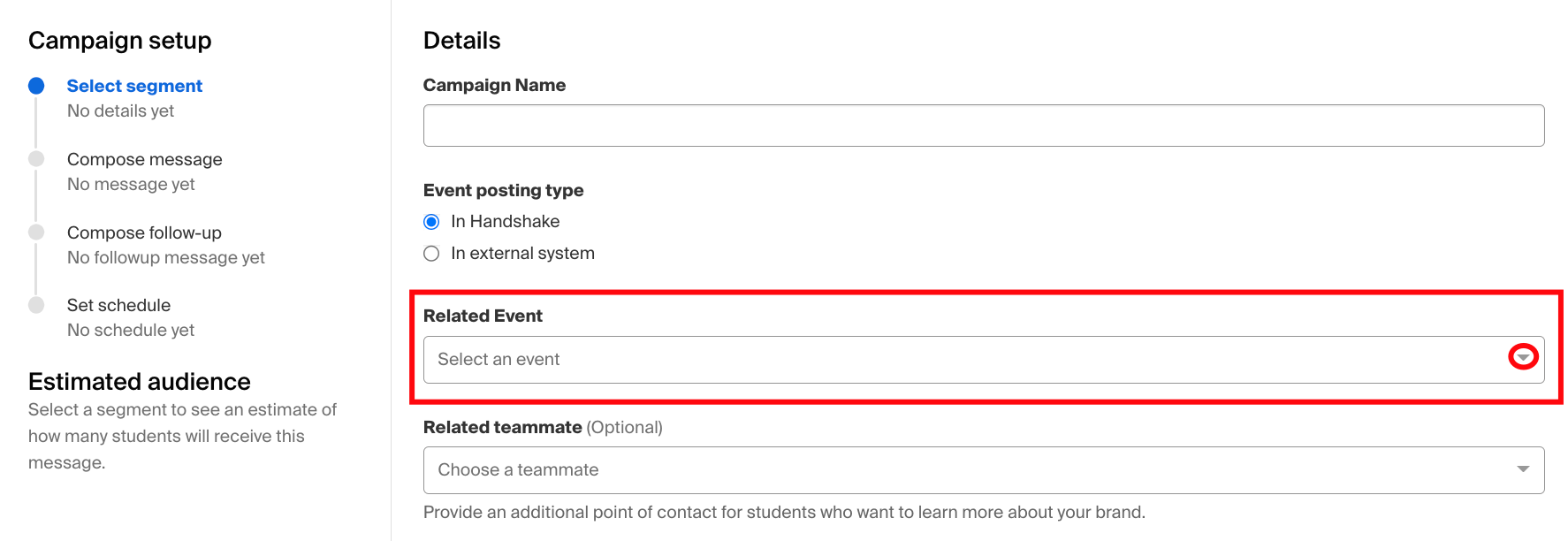 Campaigns: Create an Event, Fair or Branding Campaign – Handshake Help ...