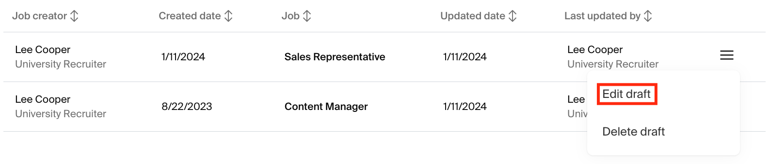 Manage your Job Drafts – Handshake Help Center