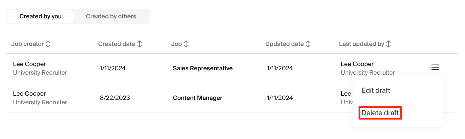 Manage your Job Drafts – Handshake Help Center
