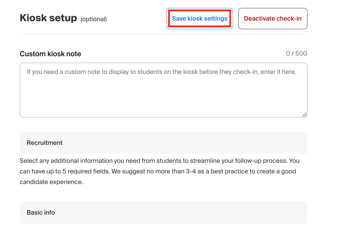 Activating the Kiosk for a Virtual Event – Handshake Help Center