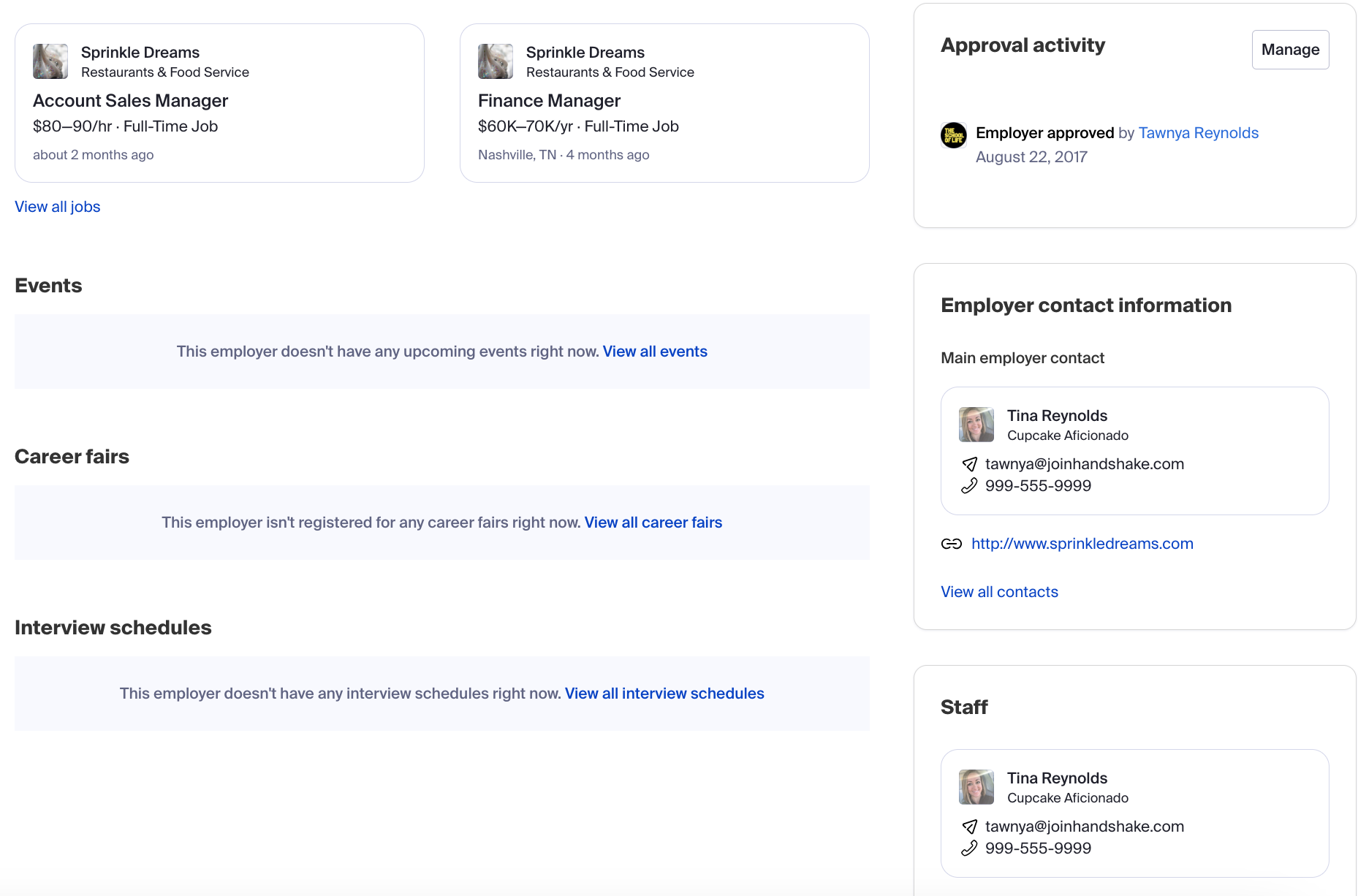 Employers Page Overview – Handshake Help Center