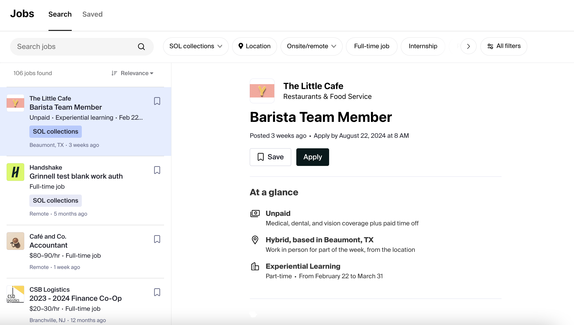 Searching for Jobs and Internships – Handshake Help Center