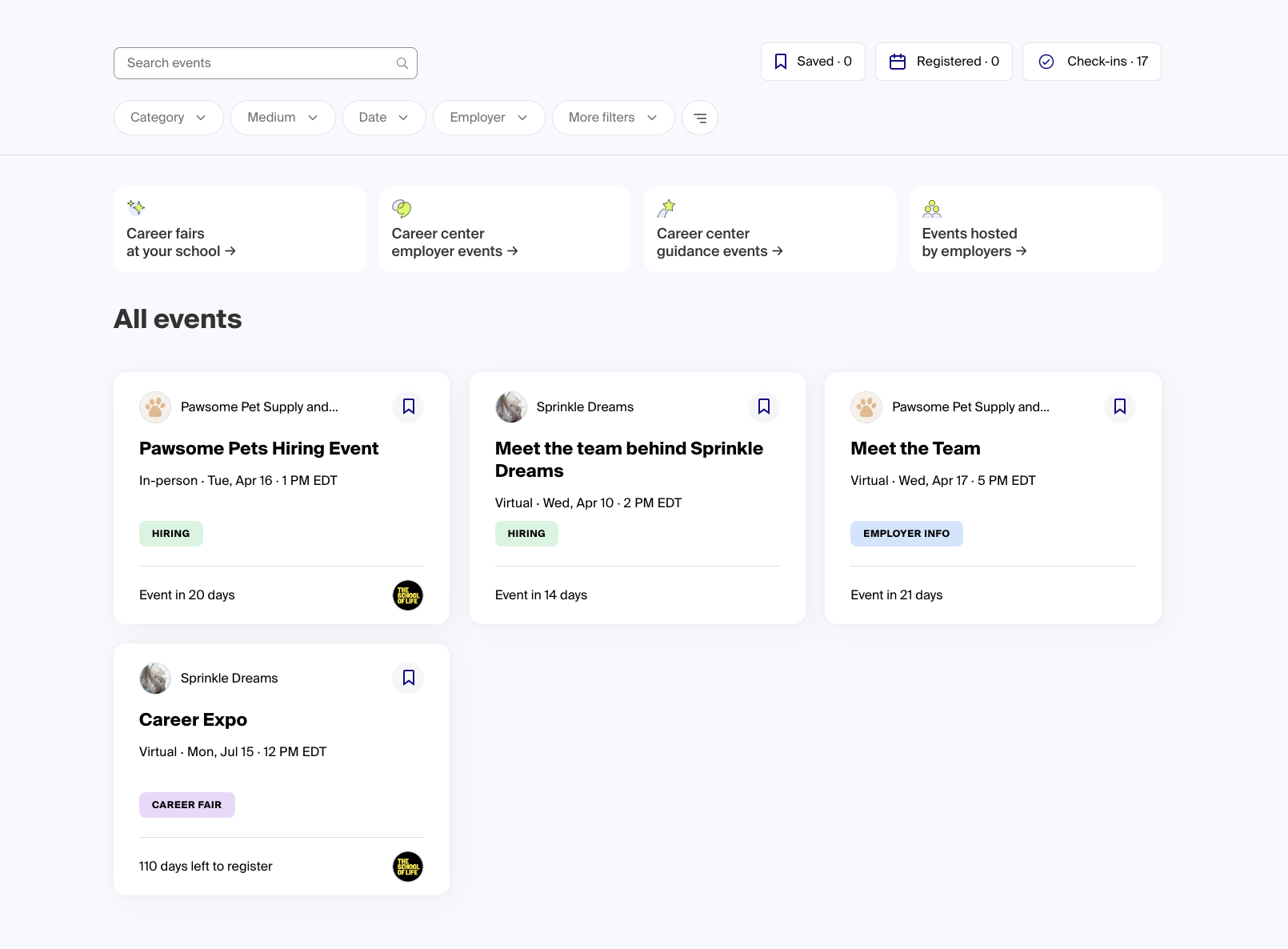 Discover Events & Fairs in Handshake – Handshake Help Center