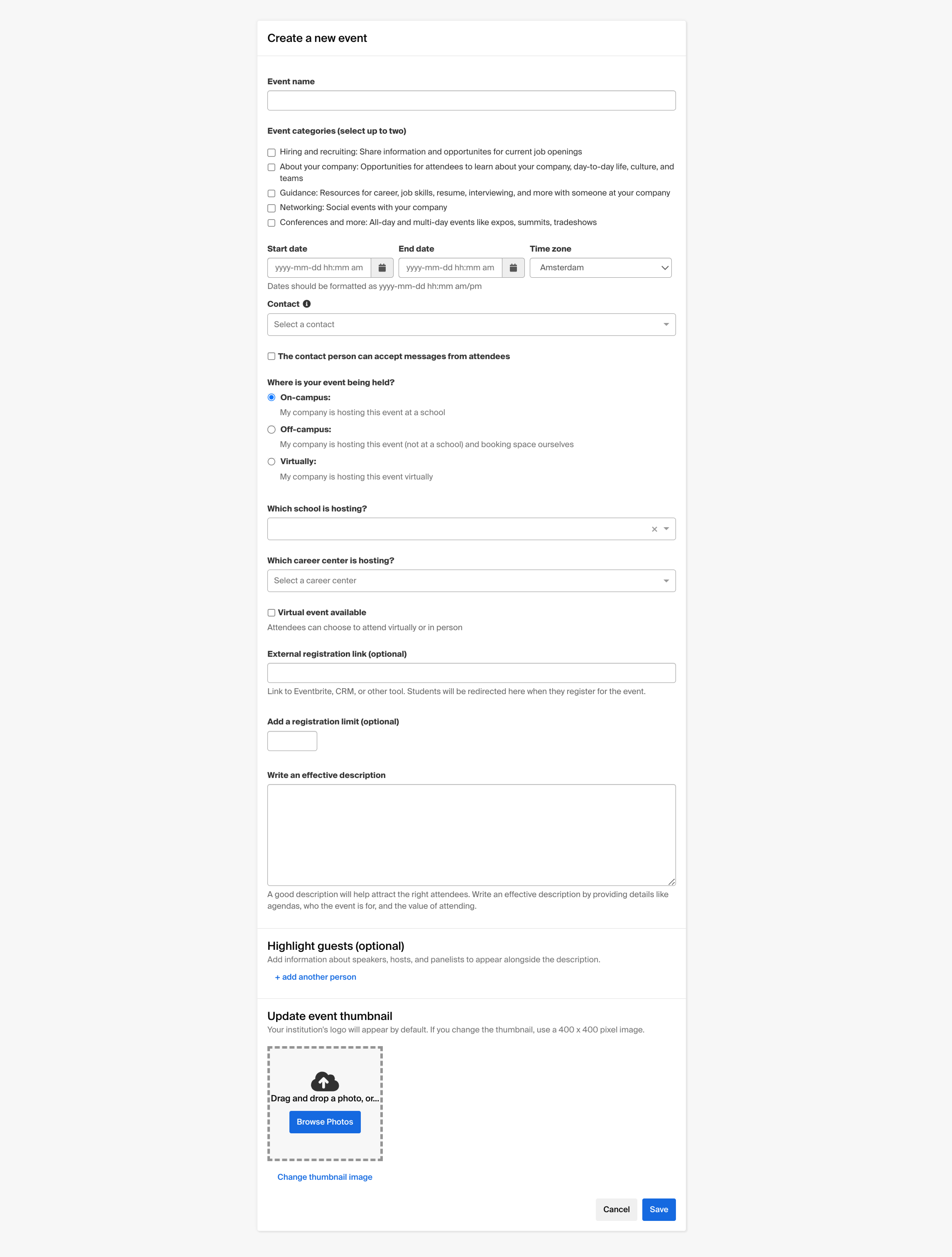 How to Create an Event – Handshake Help Center
