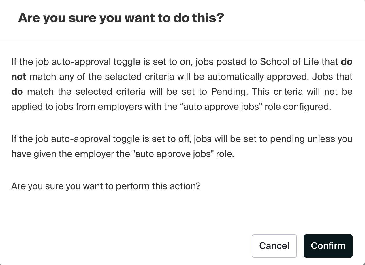 Job Automatic Approval Configuration – Handshake Help Center