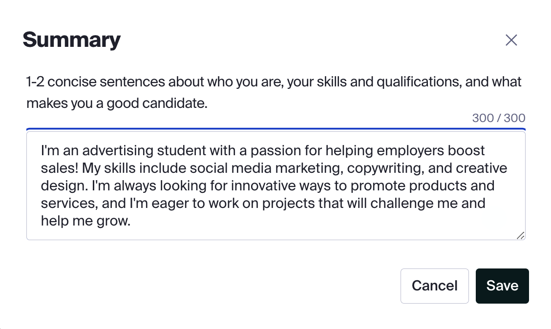 How to Edit the Summary on Your Profile – Handshake Help Center