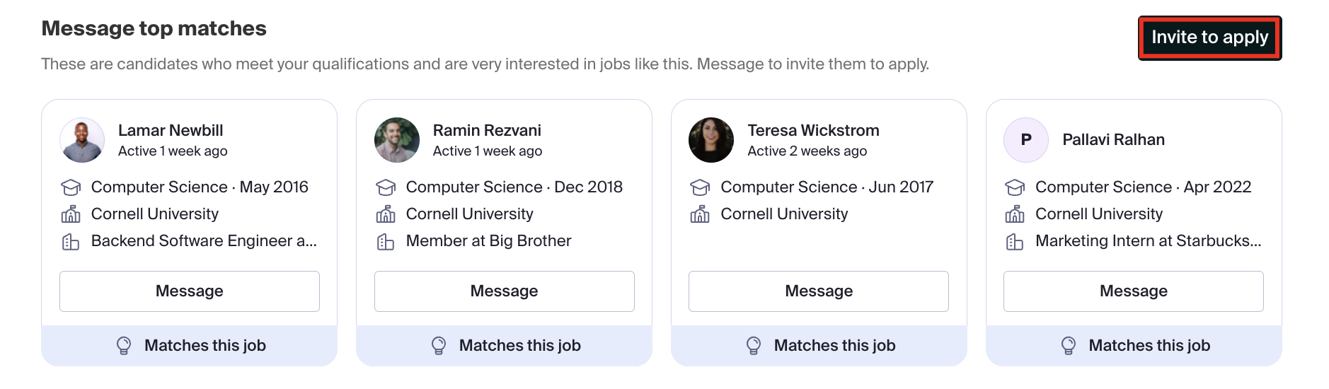 Invite Students to Apply to a Job Posting – Handshake Help Center