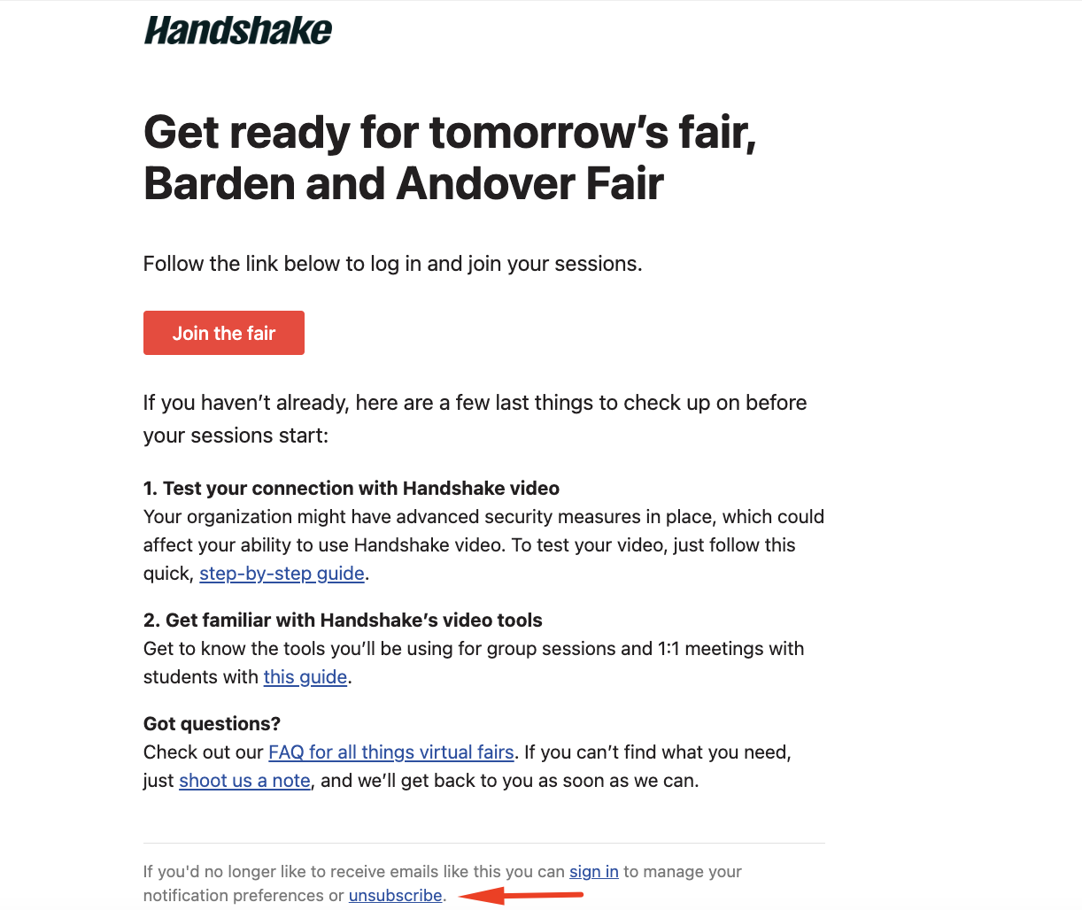 Unsubscribe from Handshake Emails – Handshake Help Center