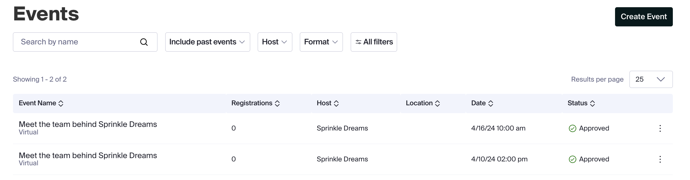 Navigating the Events Page – Handshake Help Center