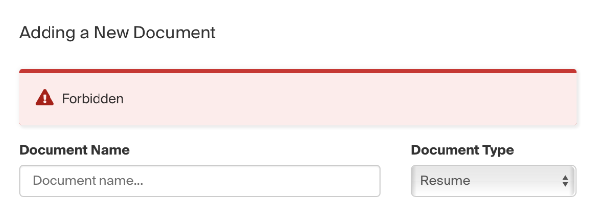 Document Upload Error "Forbidden" – Handshake Help Centre