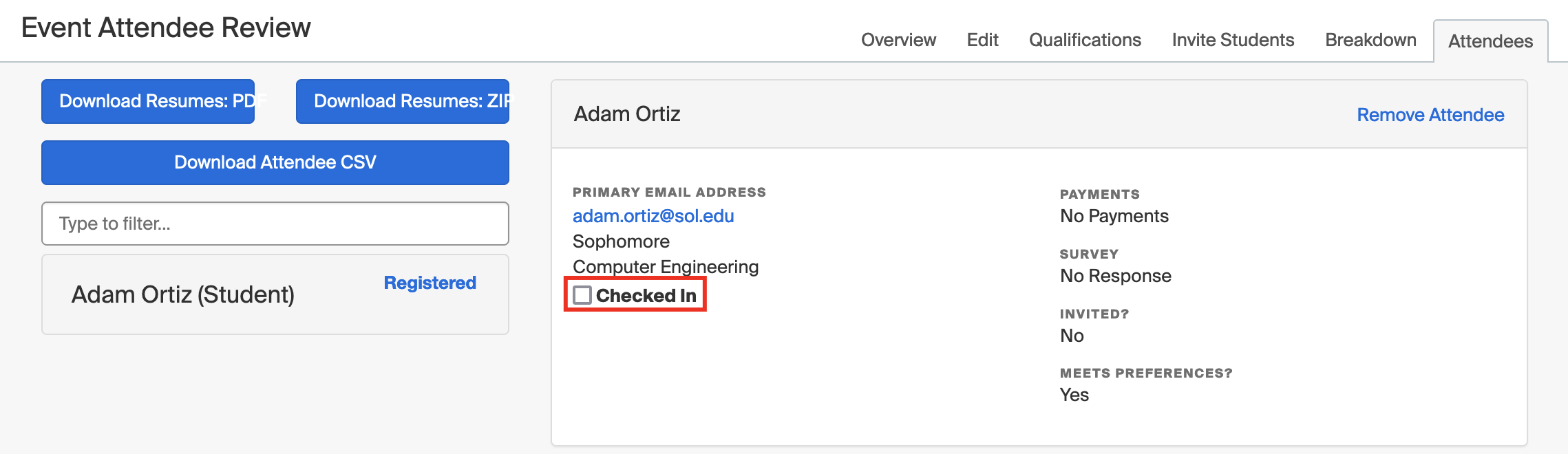 Attendees: Check-in Source in an Event Attendee Report – Handshake Help ...