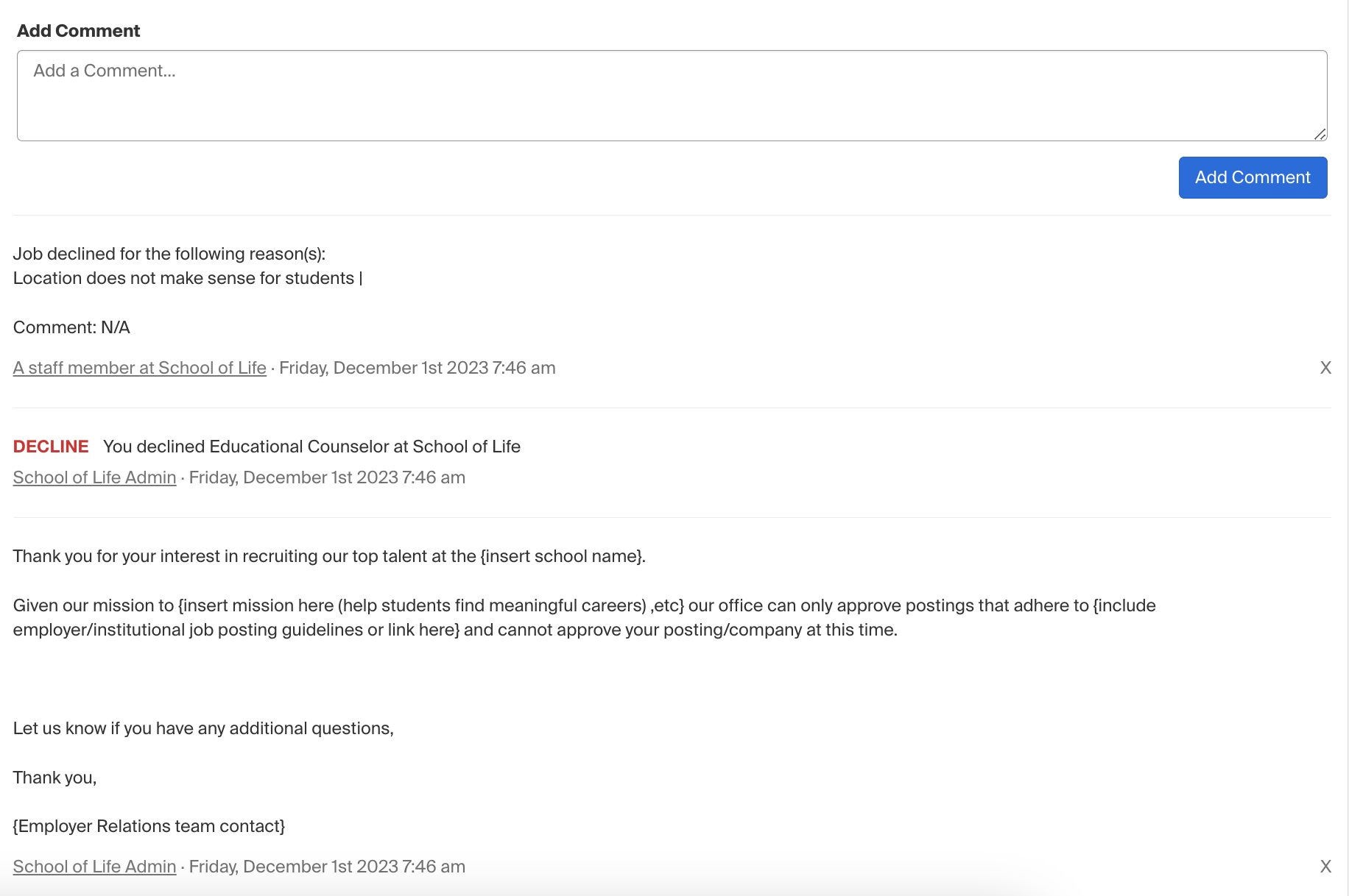 Best Practices: Add a Comment on Job and Employer Approvals – Handshake ...