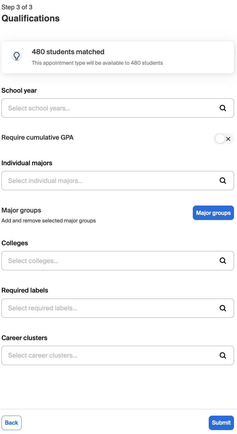 Institution Settings: Appointment Types – Handshake Help Centre