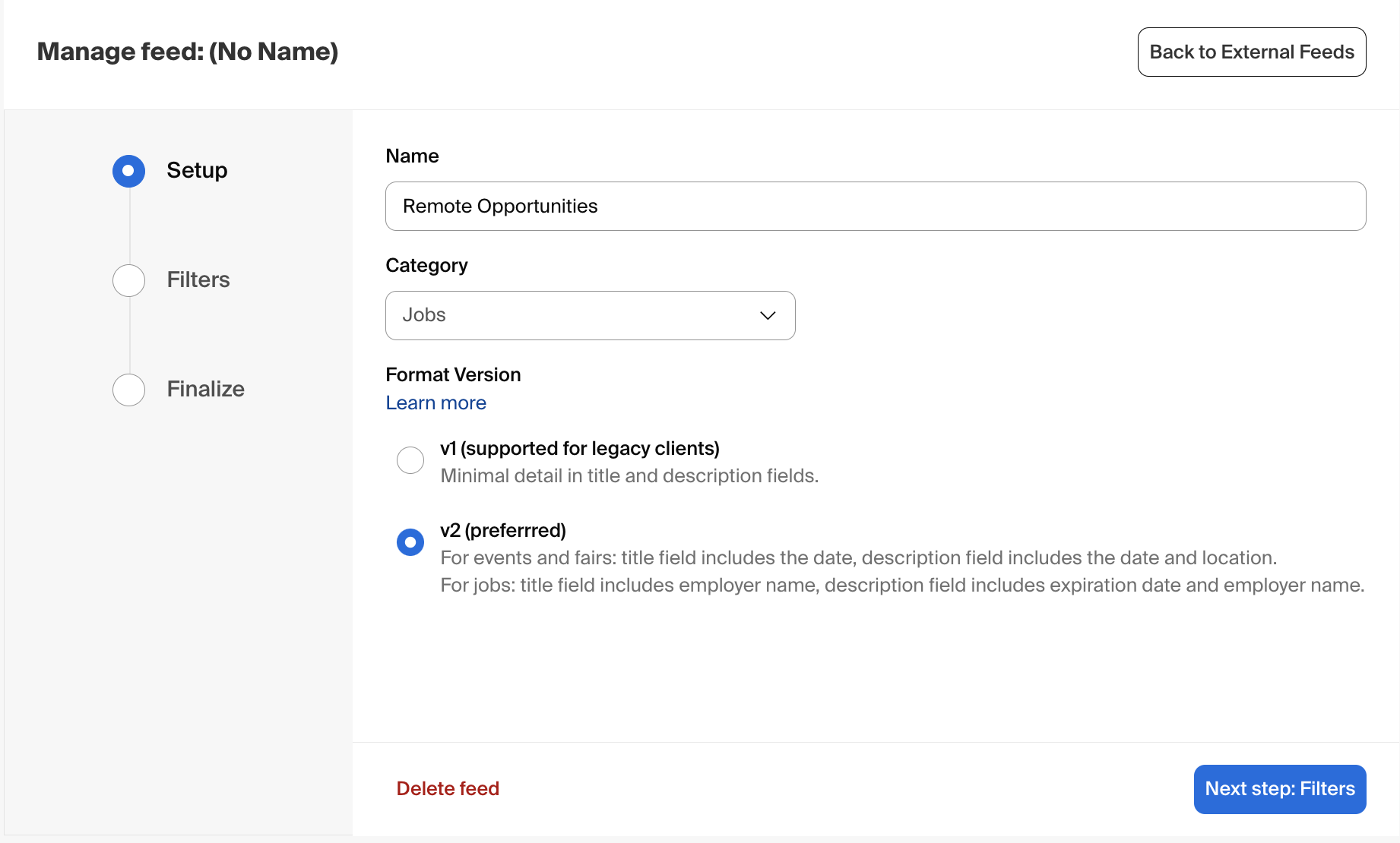 Institution Settings: External Feeds – Handshake Help Centre