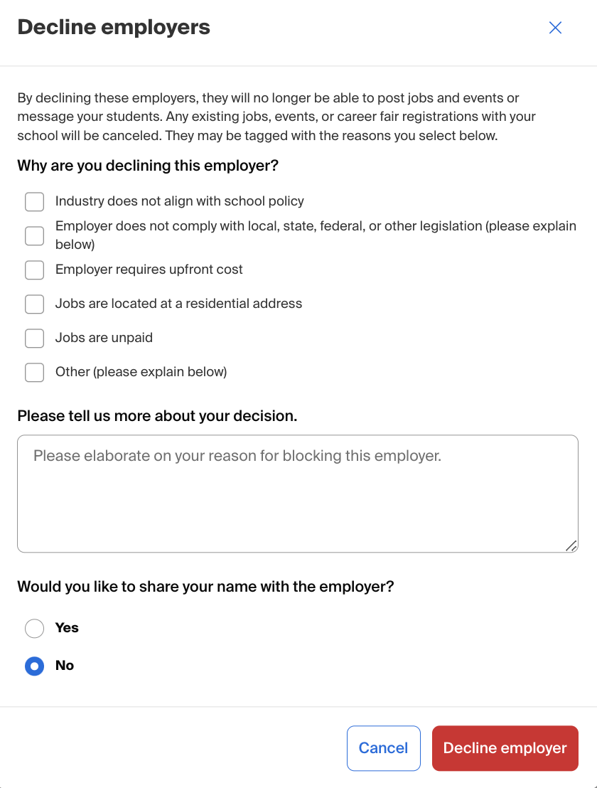 Processing Employer Approval Requests using Job Based Approvals – Handshake Help Center