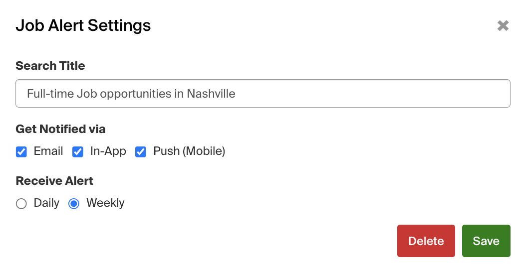 Saving Job Searches and Receiving Job Alerts – Handshake Help Center