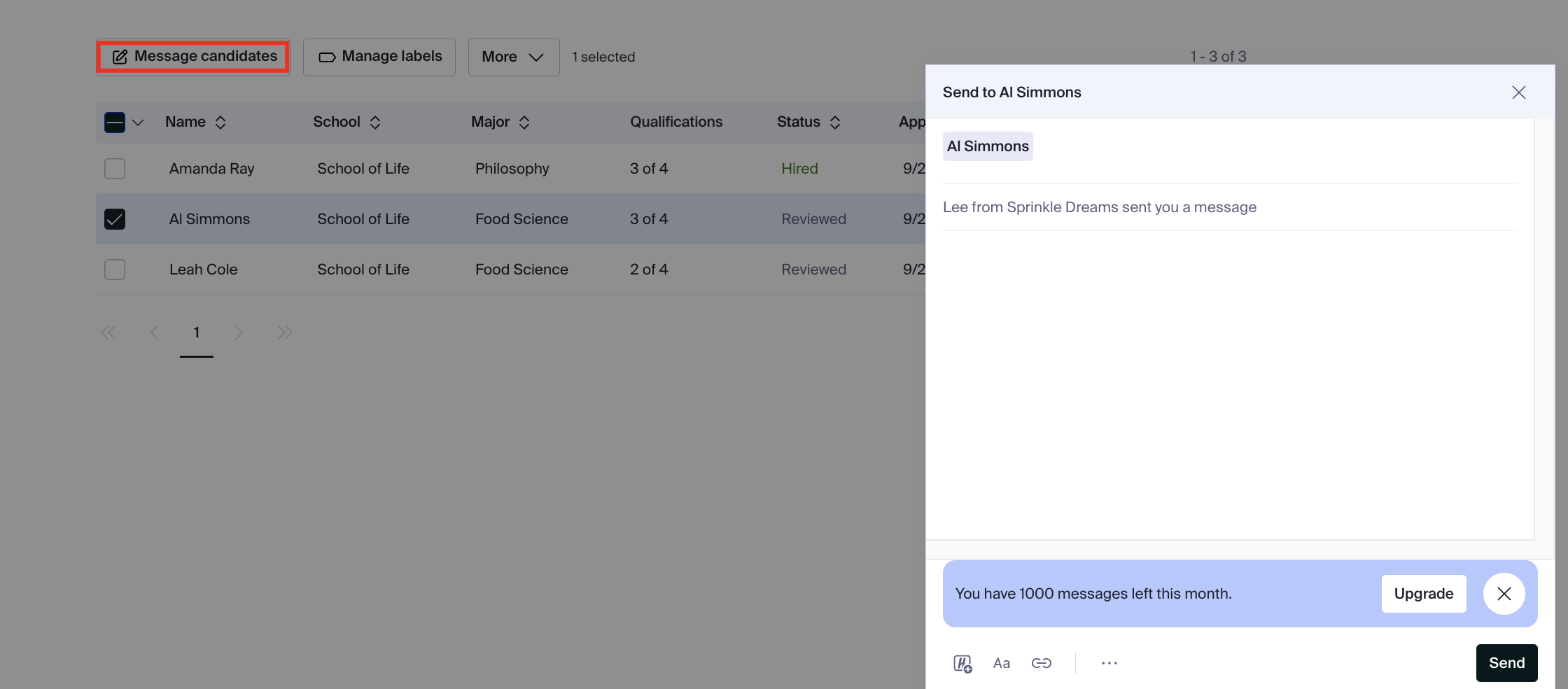 Messaging Applicants – Handshake Help Center