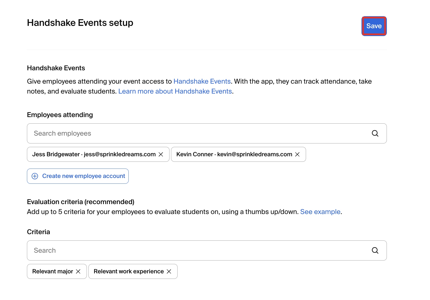 Handshake Events Setup for Mobile App – Handshake Help Center