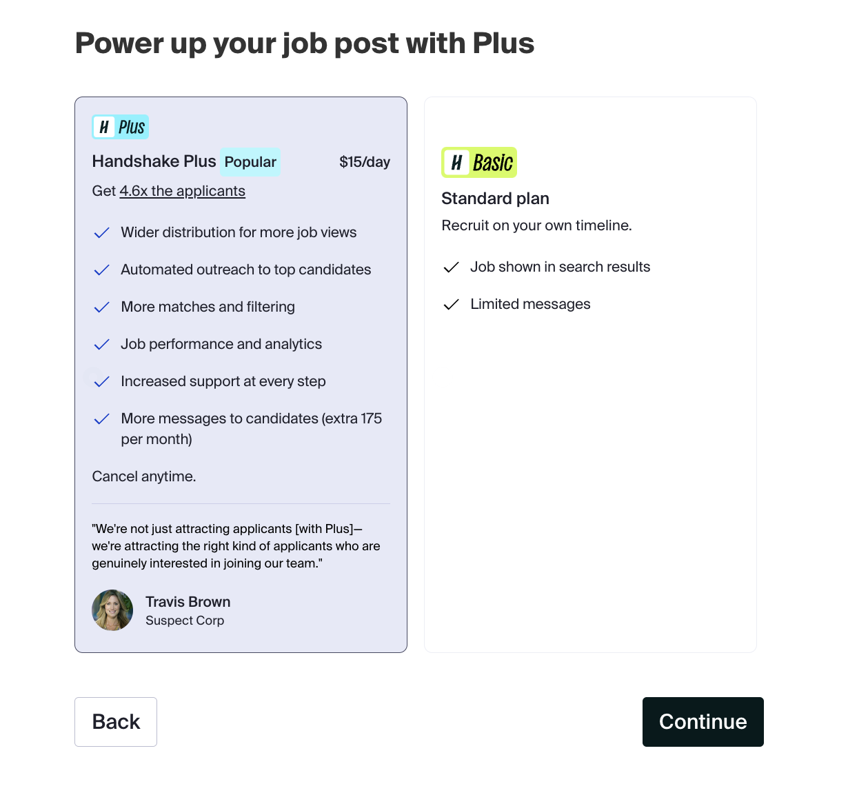 Upgrade Job Posting to Plus – Handshake Help Center
