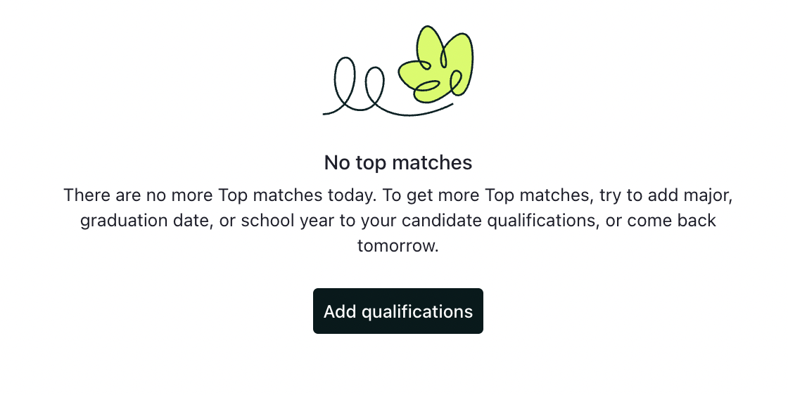 No Matches Found – Handshake Help Center