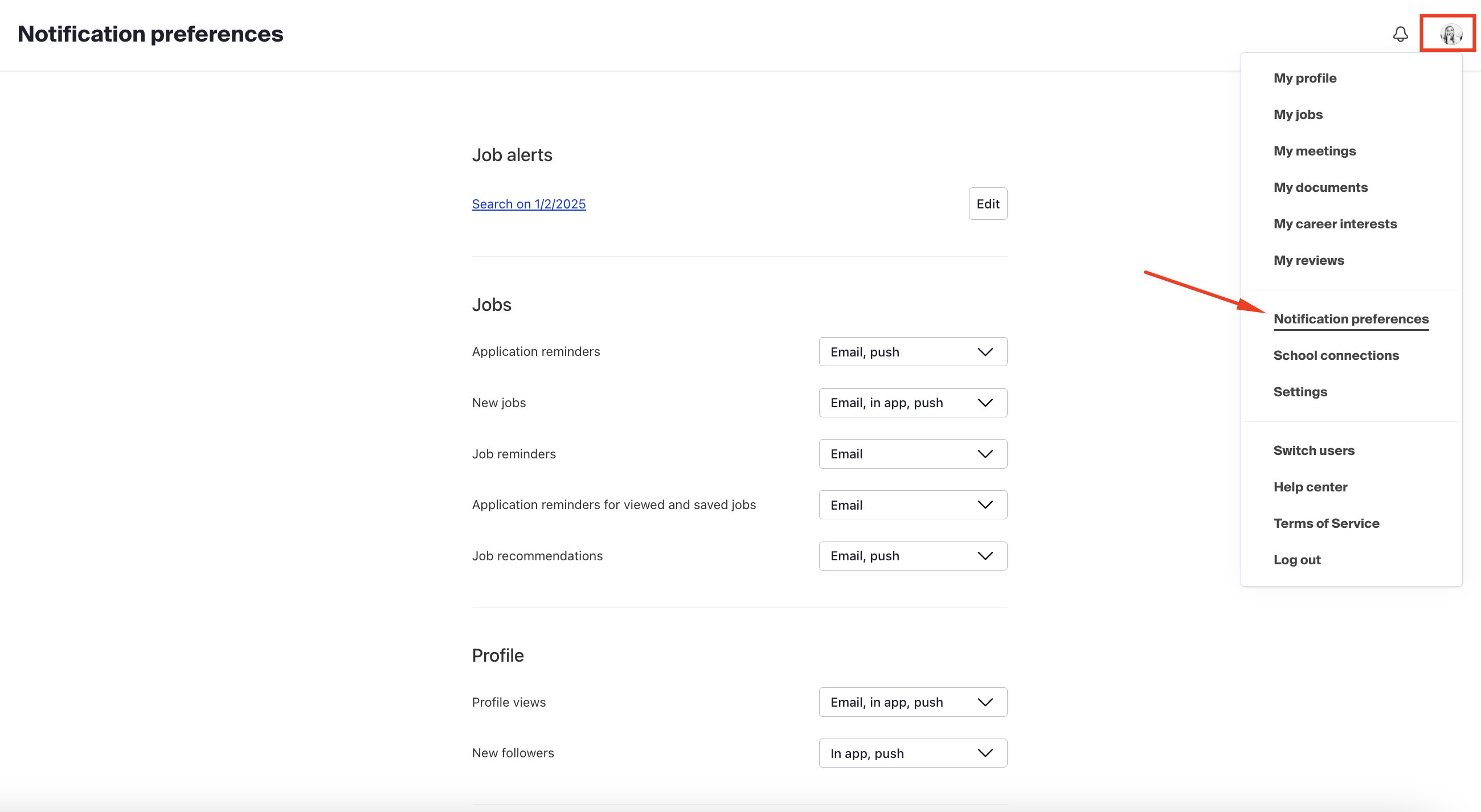 Managing Your Notification Preferences – Handshake Help Centre