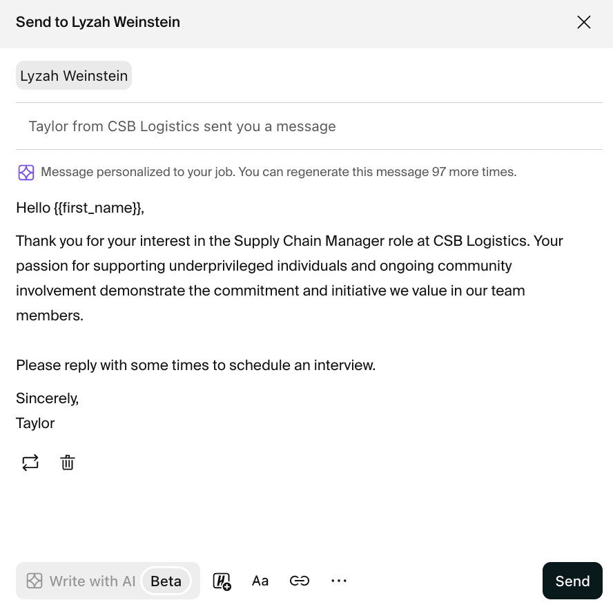 AI-Assisted Direct Messaging – Handshake Help Center
