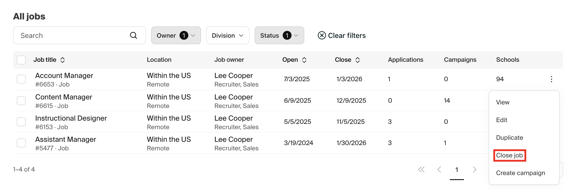 Close a Job Posting – Handshake Help Center