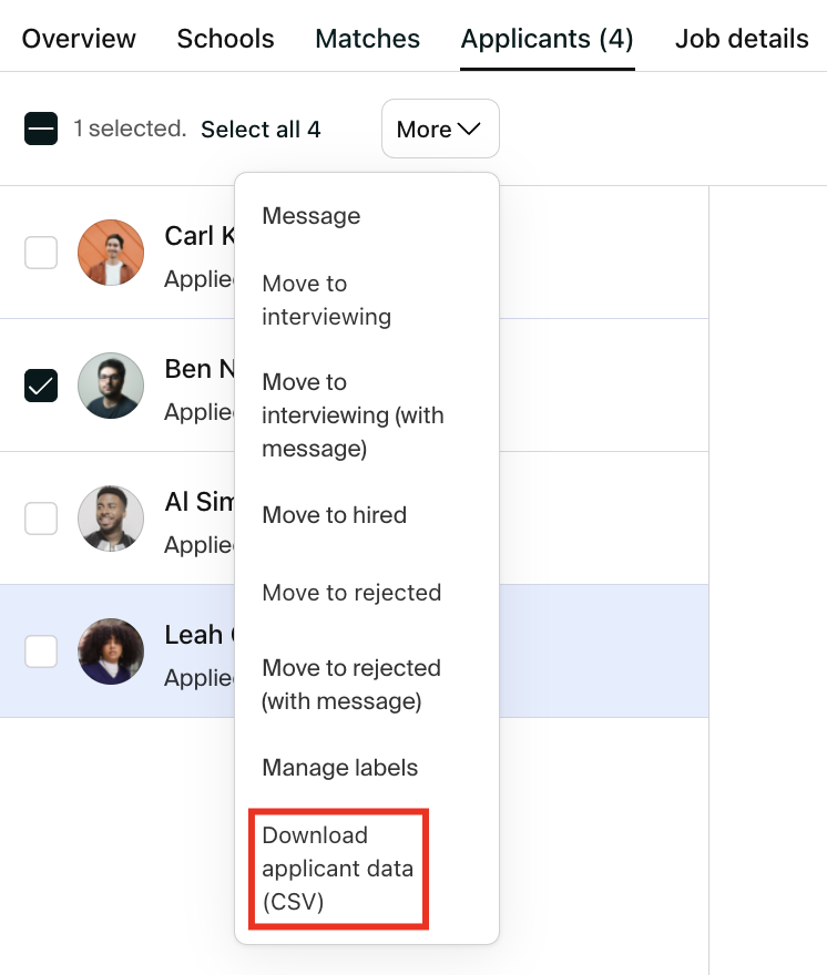 Messaging Applicants – Handshake Help Center