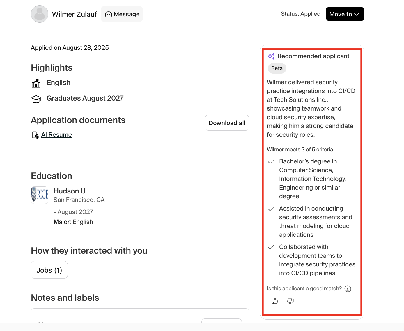 Setting up Candidate Criteria for AI Applicant Ranking – Handshake Help ...
