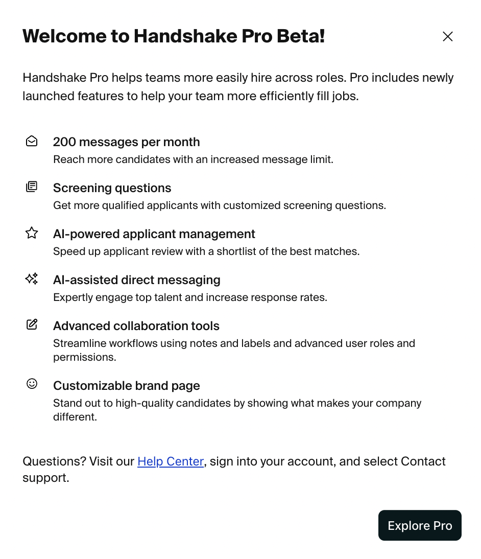 Upgrading to Handshake Pro – Handshake Help Center