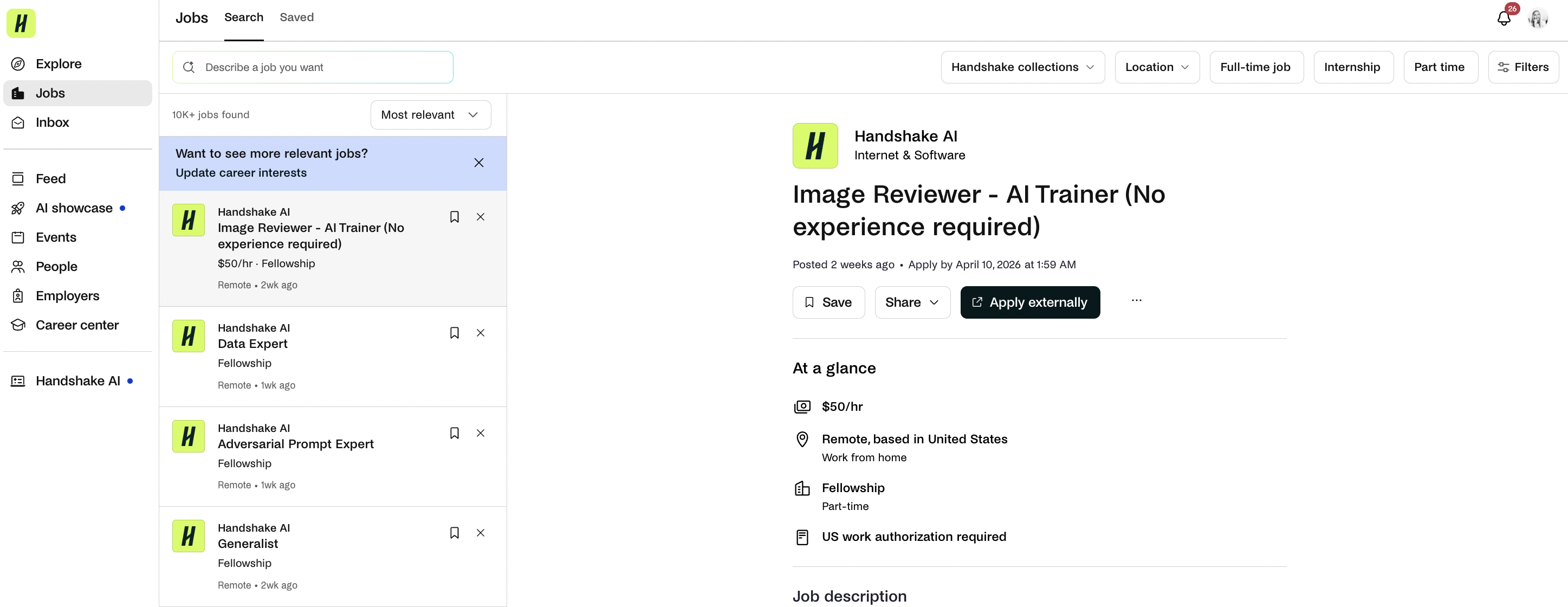 Searching for Jobs and Internships – Handshake Help Center