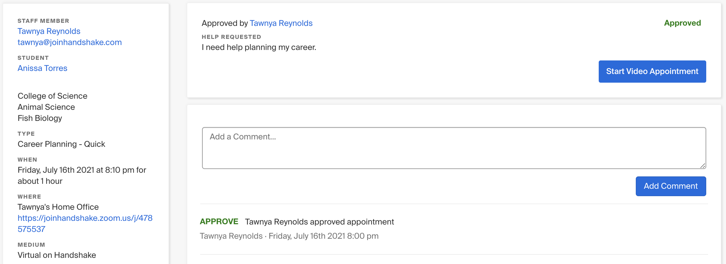 Attending Virtual Appointments on Handshake – Handshake Help Centre