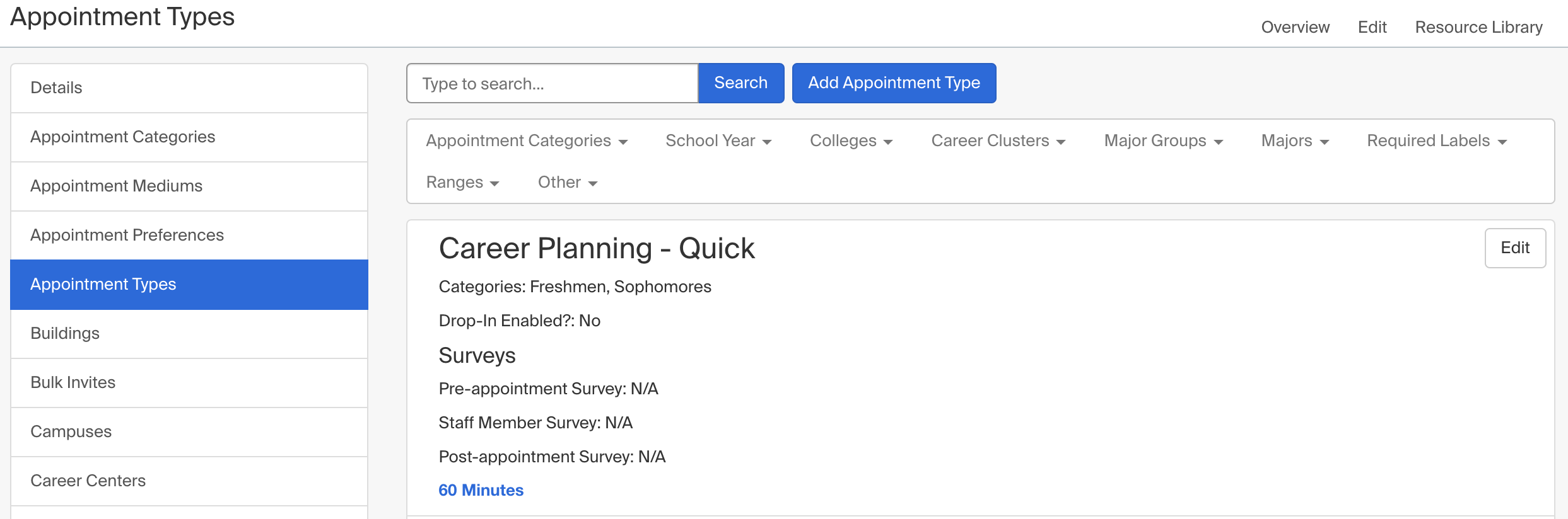 Institution Settings: Appointment Types – Handshake Help Centre