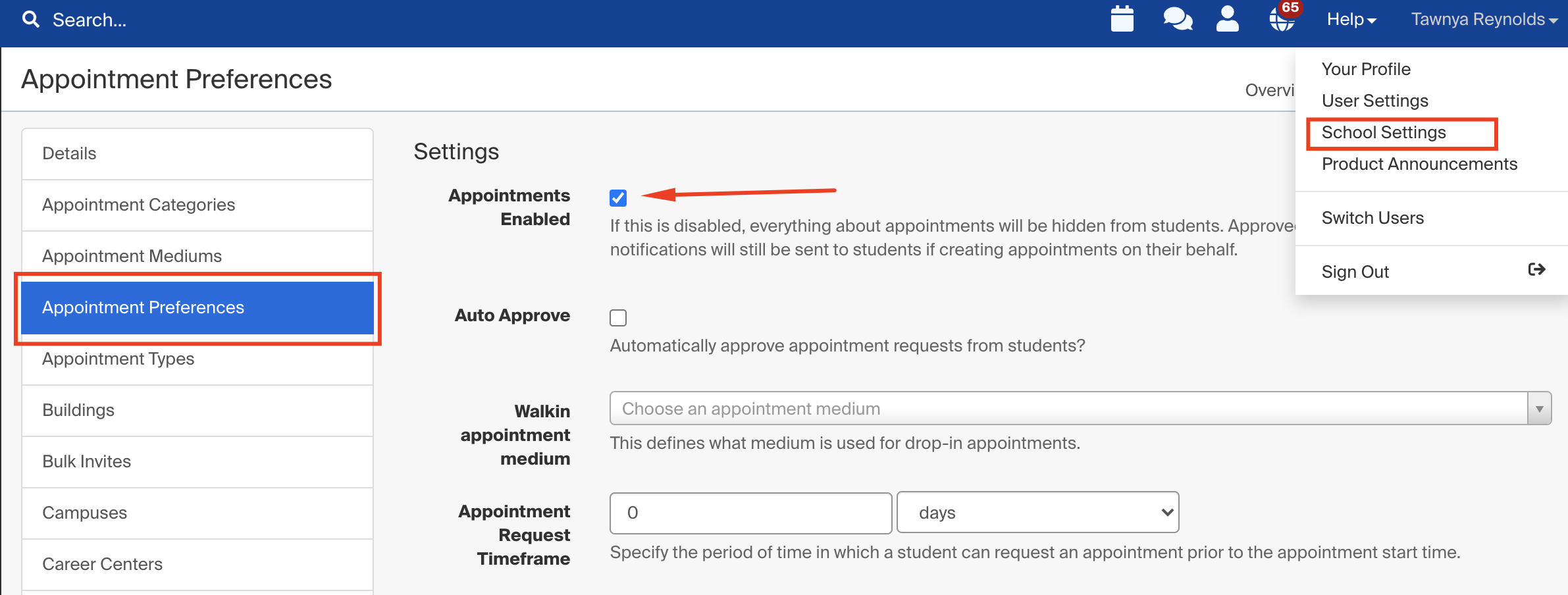 Student Appointment Notifications – Handshake Help Center