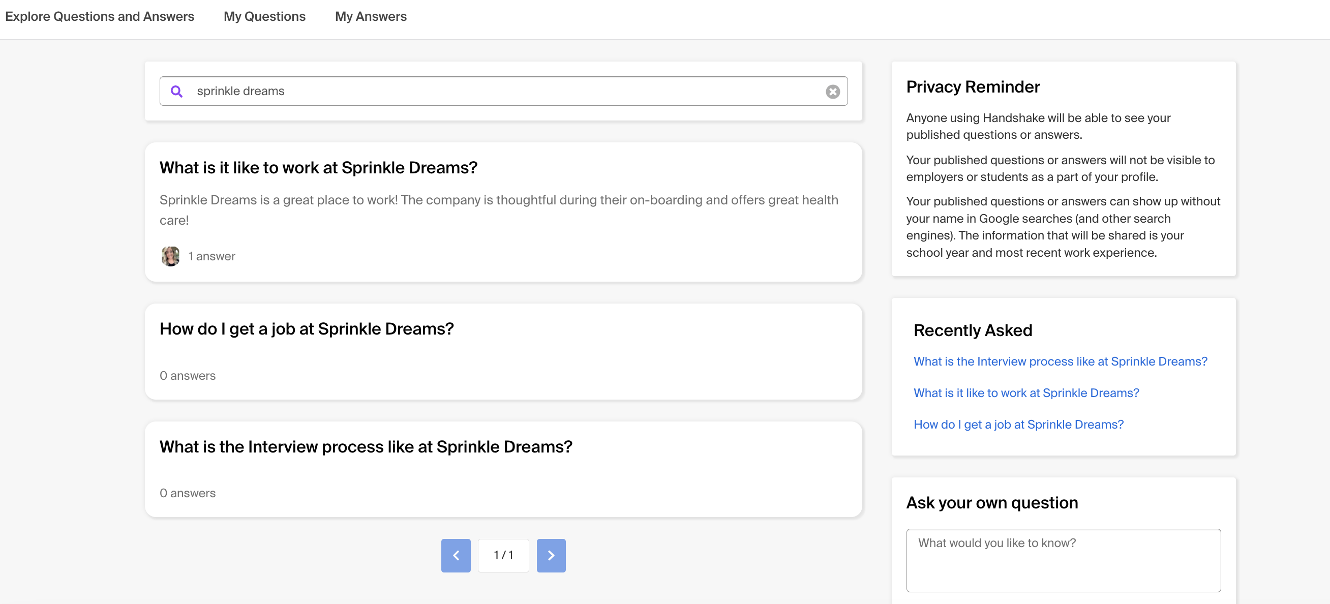 Student Q&A (Question & Answer) in Handshake – Handshake Help Center