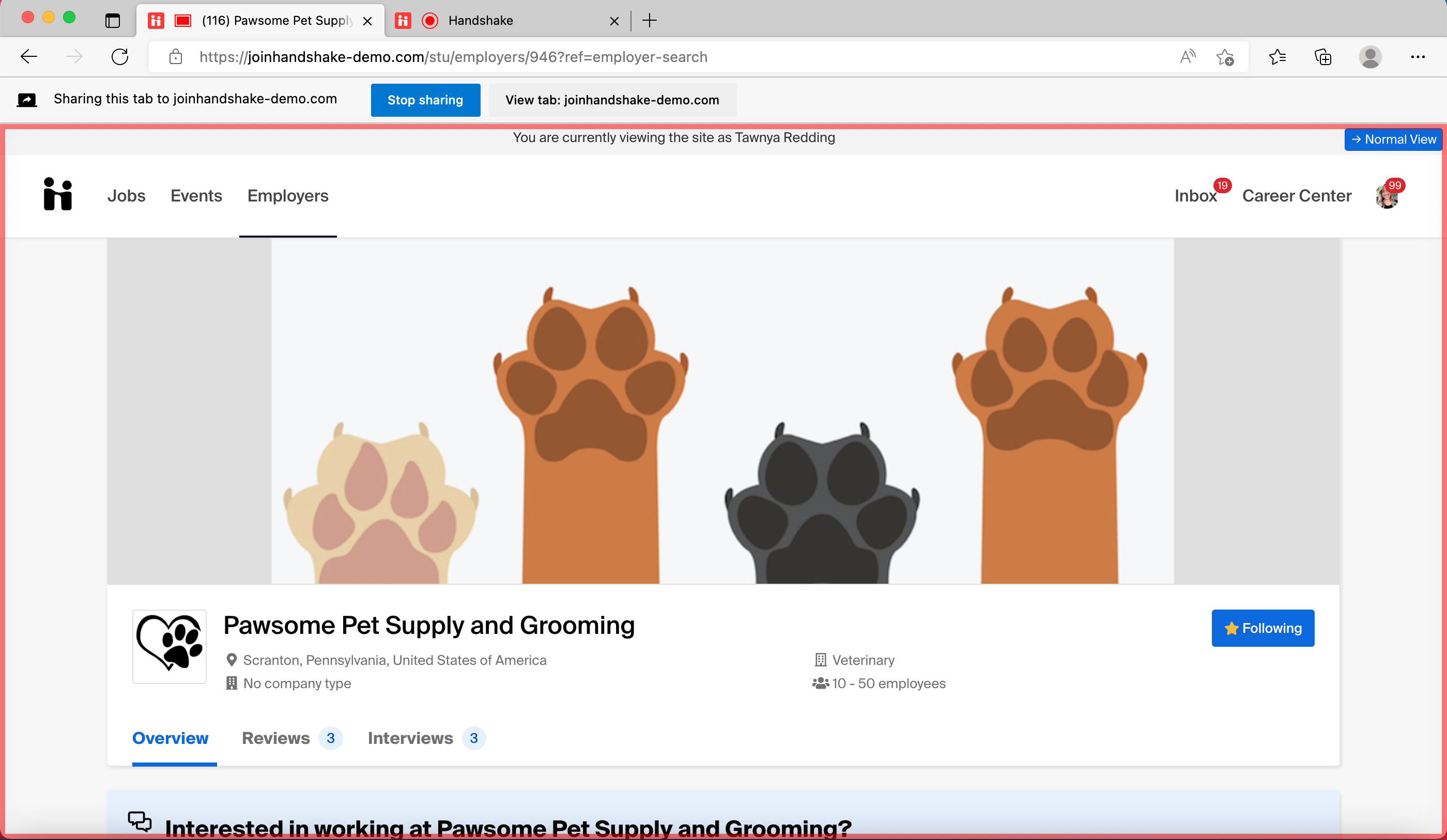 Share Your Screen in a Video Session – Handshake Help Center