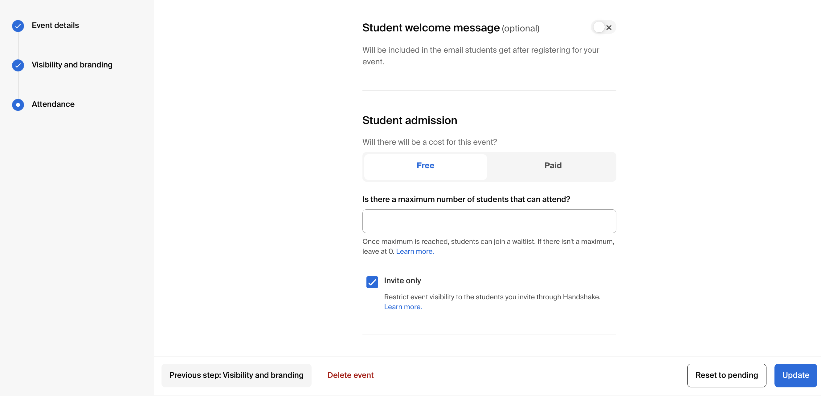 Events Make An Event Invite Only Handshake Help Center