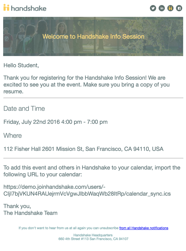 Events: Creating an Event – Handshake Help Centre